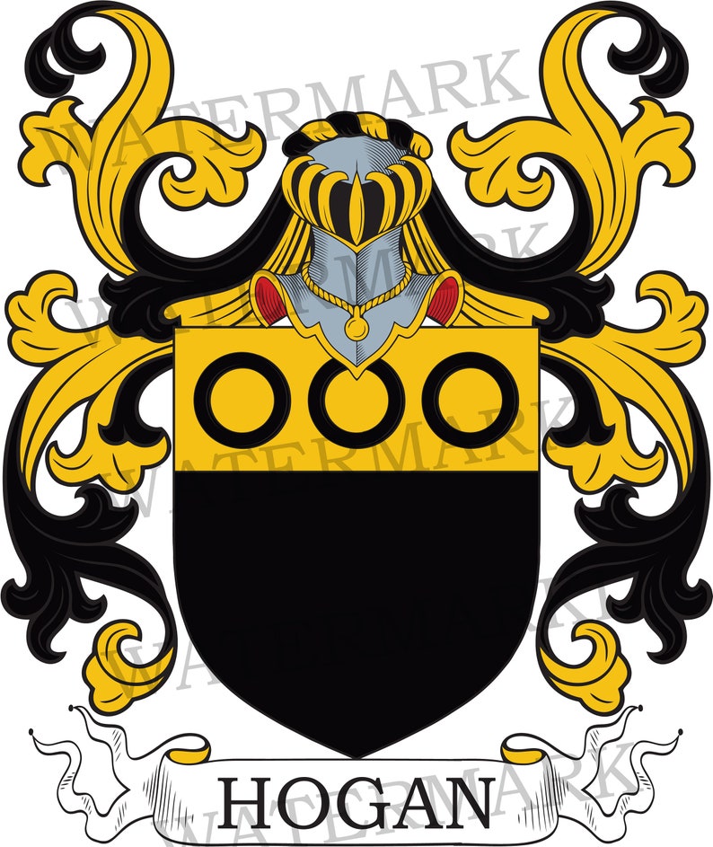 Hogan Family Crest - Digital Download - Hogan Coat of Arms JPG File ...