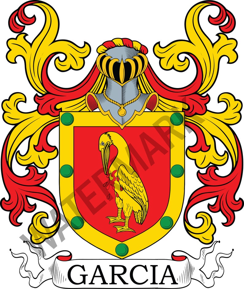 Garcia Family Crest - Digital Download - Garcia Coat of Arms JPG File ...
