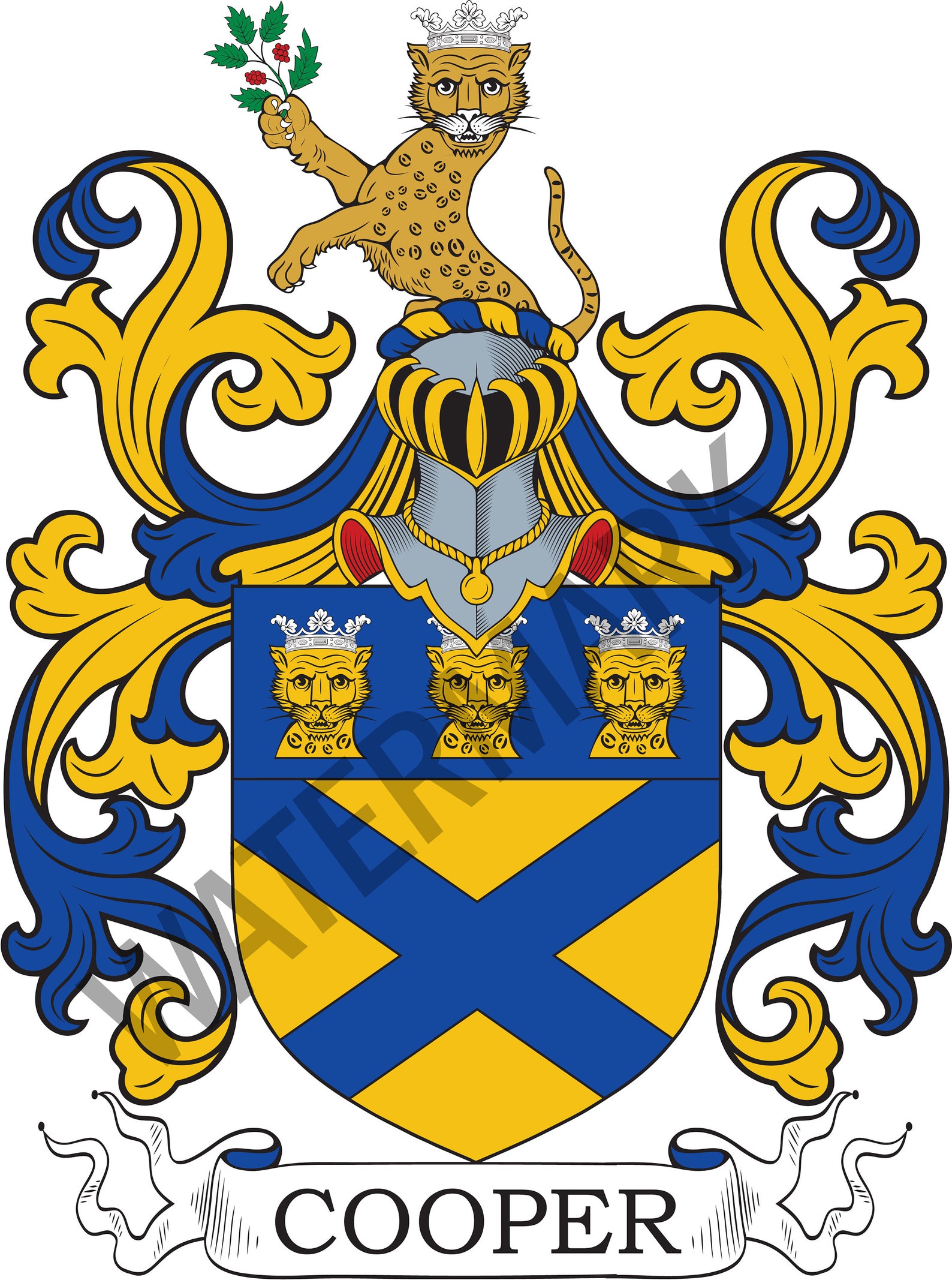 Cooper Family Crest Digital Download Cooper Coat of Arms - Etsy Israel