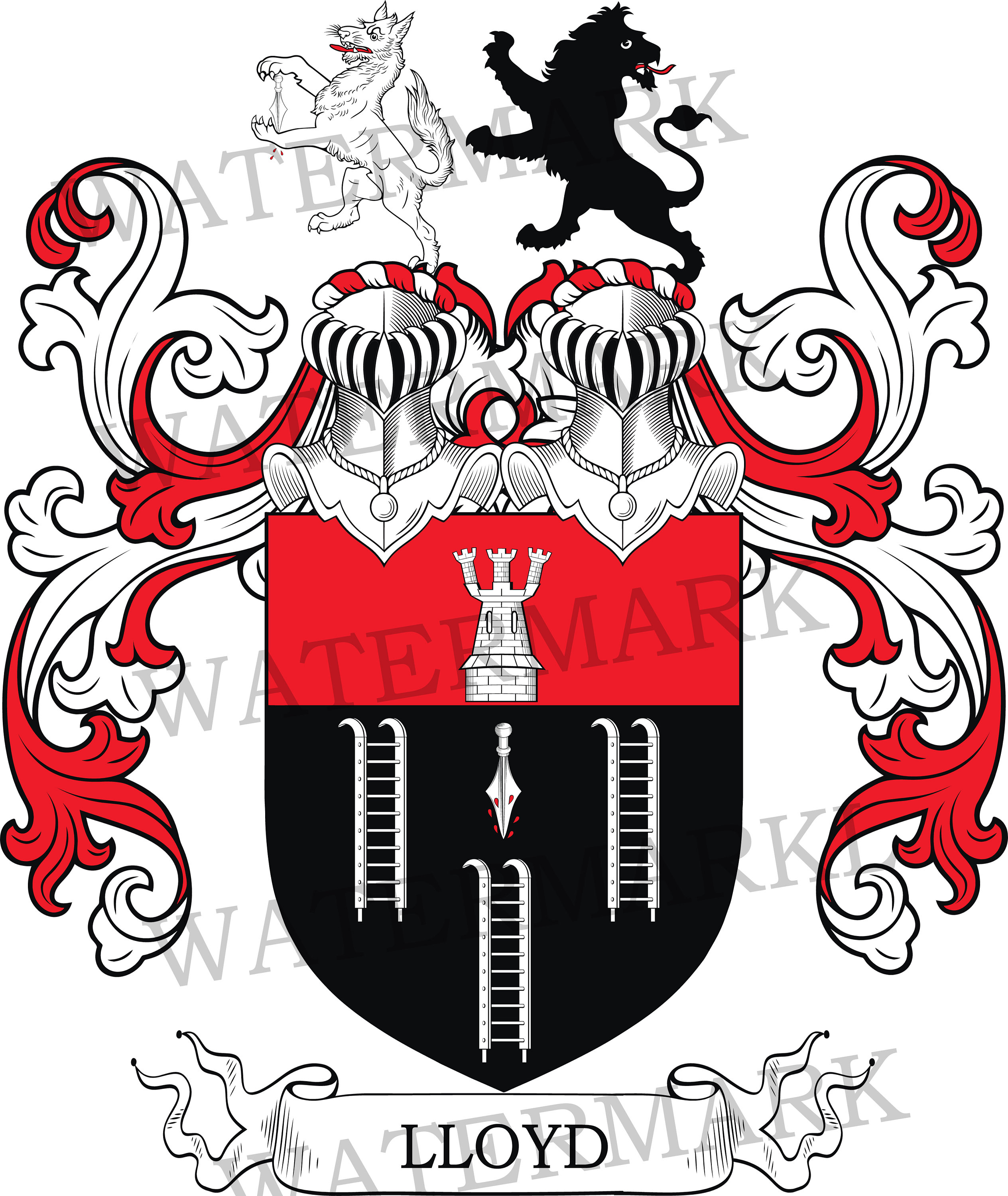 Lloyd Family Crest - Digital Download - Lloyd Coat of Arms JPG File ...