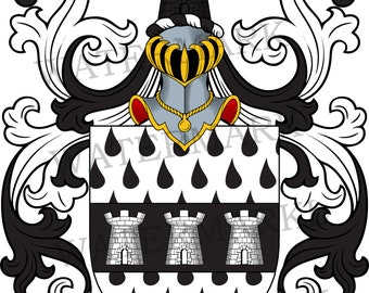 Tucker Family Crest Digital Download Tucker Coat of Arms JPG File ...