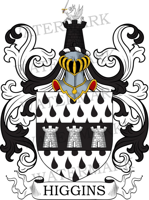 Higgins Family Crest Digital Download Higgins Coat of Arms - Etsy