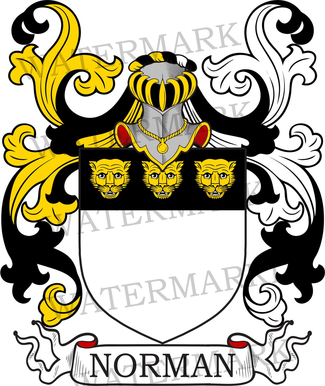 Norman Family Crest - Digital Download - Norman Coat of Arms JPG File ...