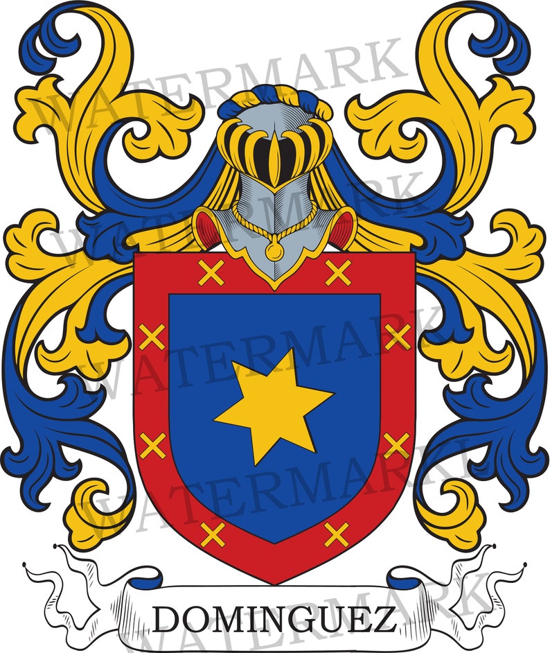 Dominguez Family Crest - Digital Download - Dominguez Coat of Arms JPG ...