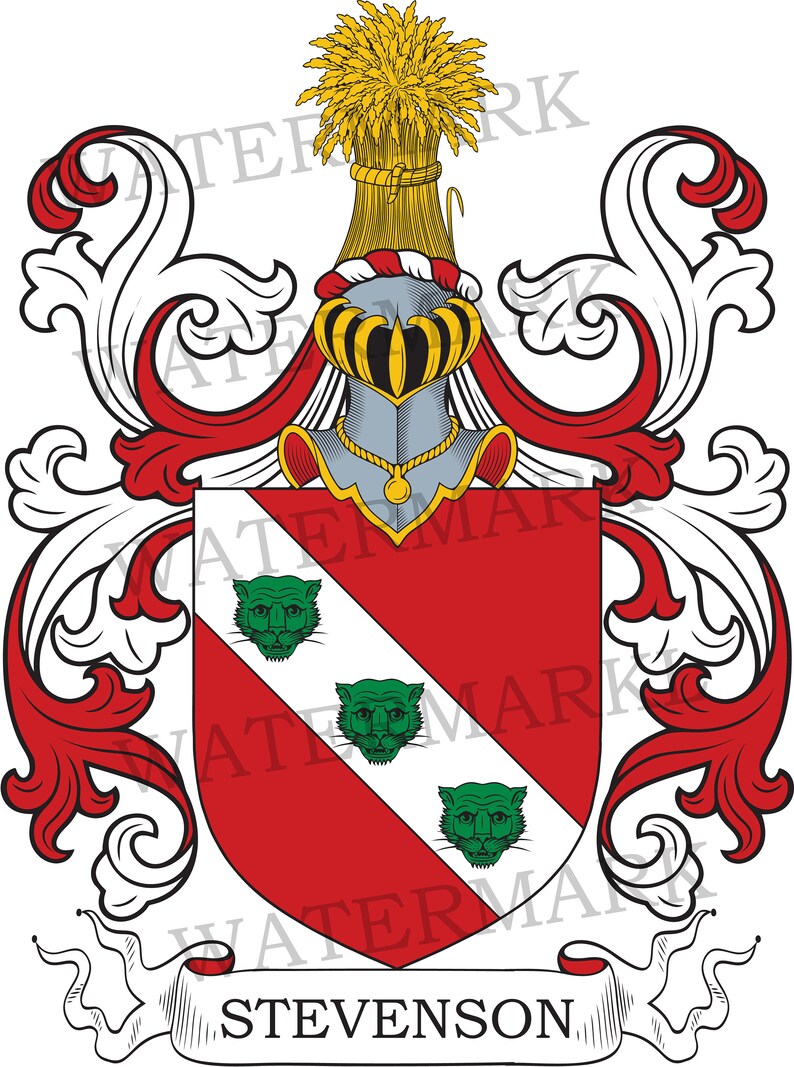 Stevenson Family Crest (england) - Digital Download - Stevenson Coat of ...