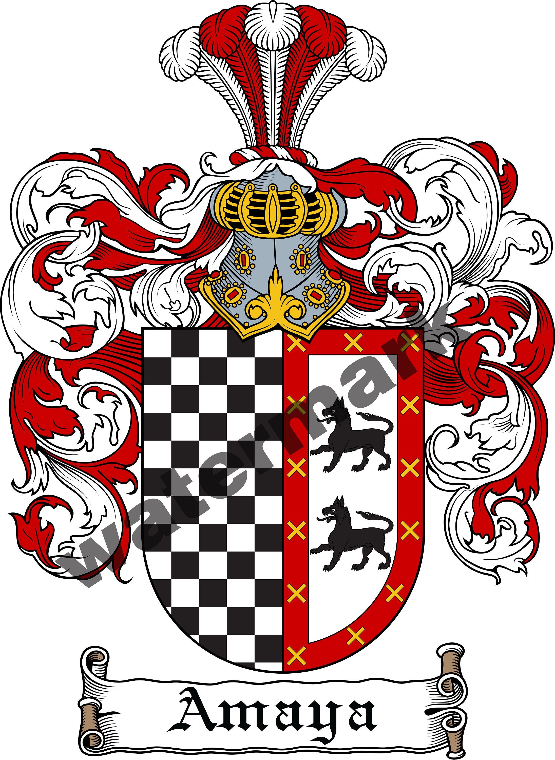Escudo de la Familia Amaya - Descarga Digital - Archivo JPG del Escudo ...