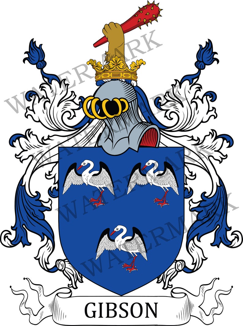 Gibson Family Crest - Digital Download - Gibson Coat of Arms JPG File ...