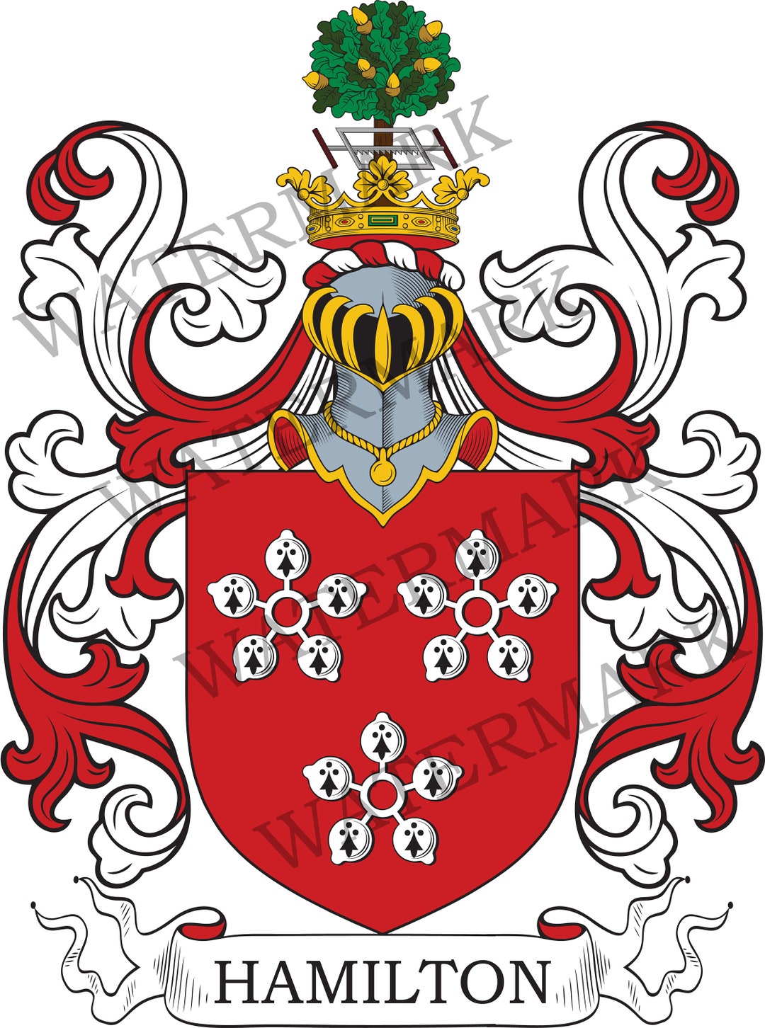 Hamilton Family Crest - Digital Download - Hamilton Coat of Arms JPG ...