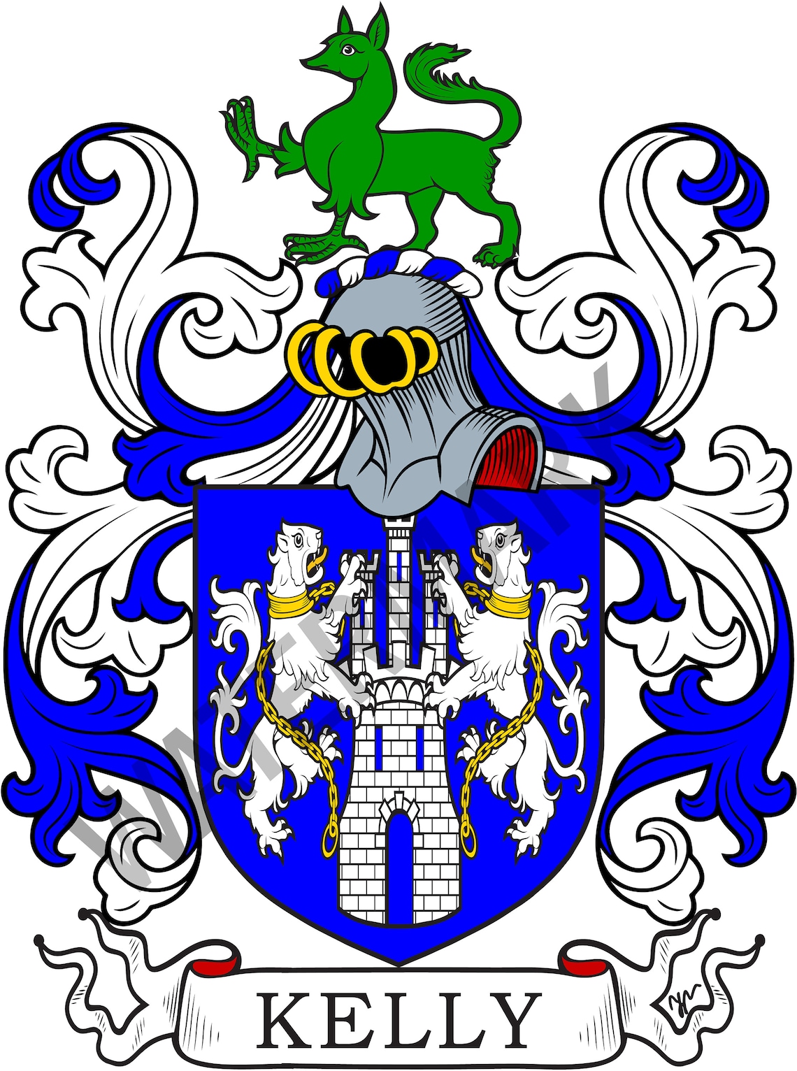 Kelly Family Crest - Digital Download - Kelly Coat of Arms JPG File ...