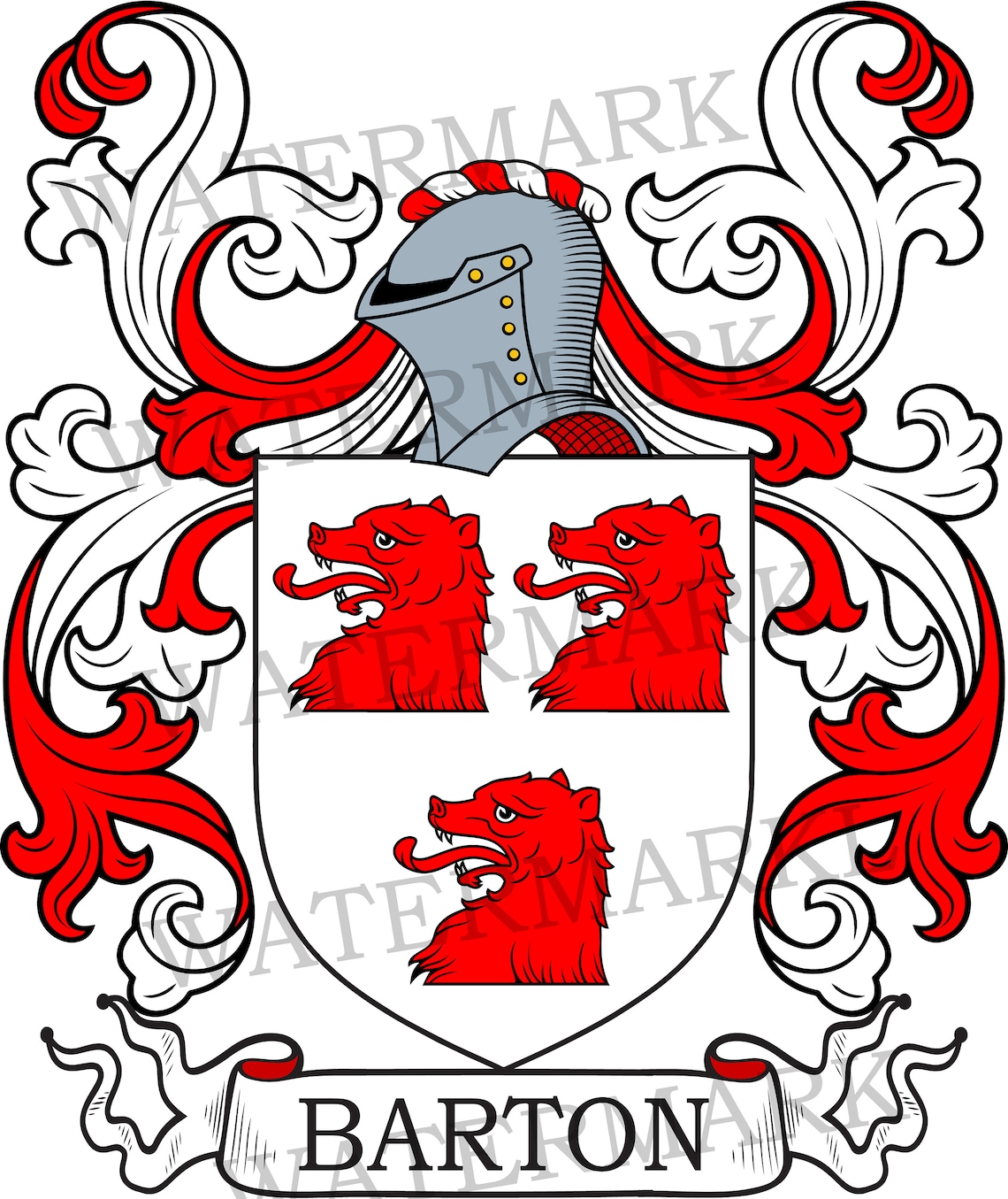 Barton Family Crest Digital Download Barton Coat of Arms - Etsy