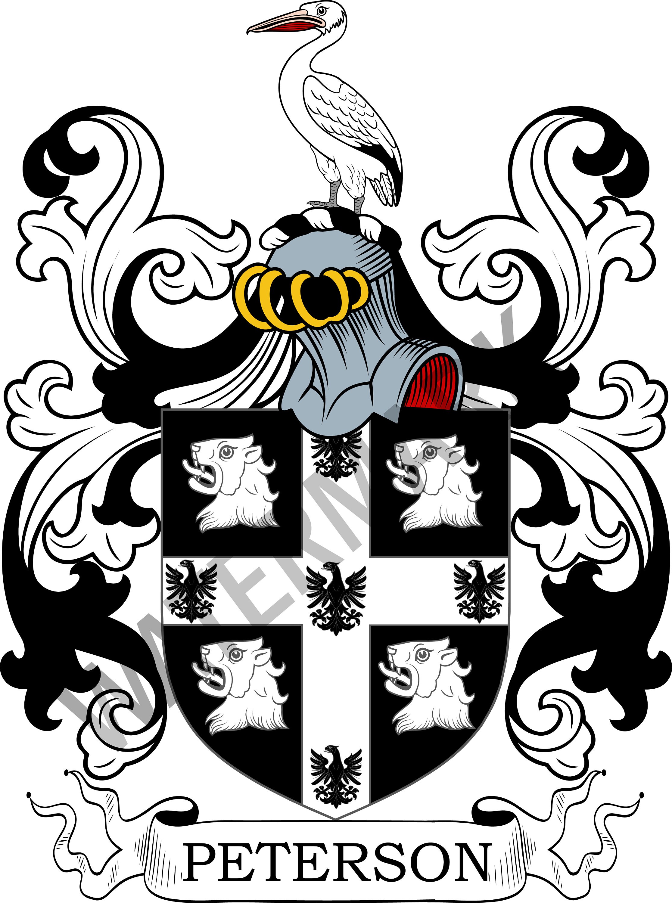 Peterson Family Crest - Digital Download - Peterson Coat of Arms JPG ...