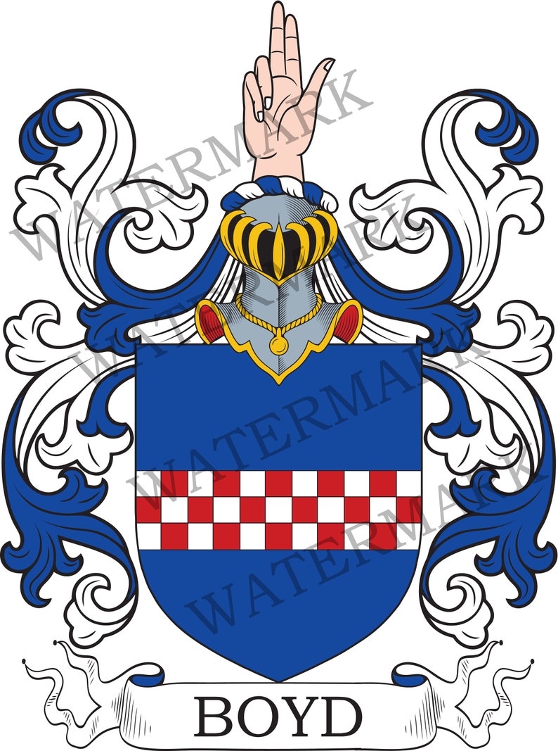 Boyd Family Crest - Digital Download - Boyd Coat of Arms JPG File ...