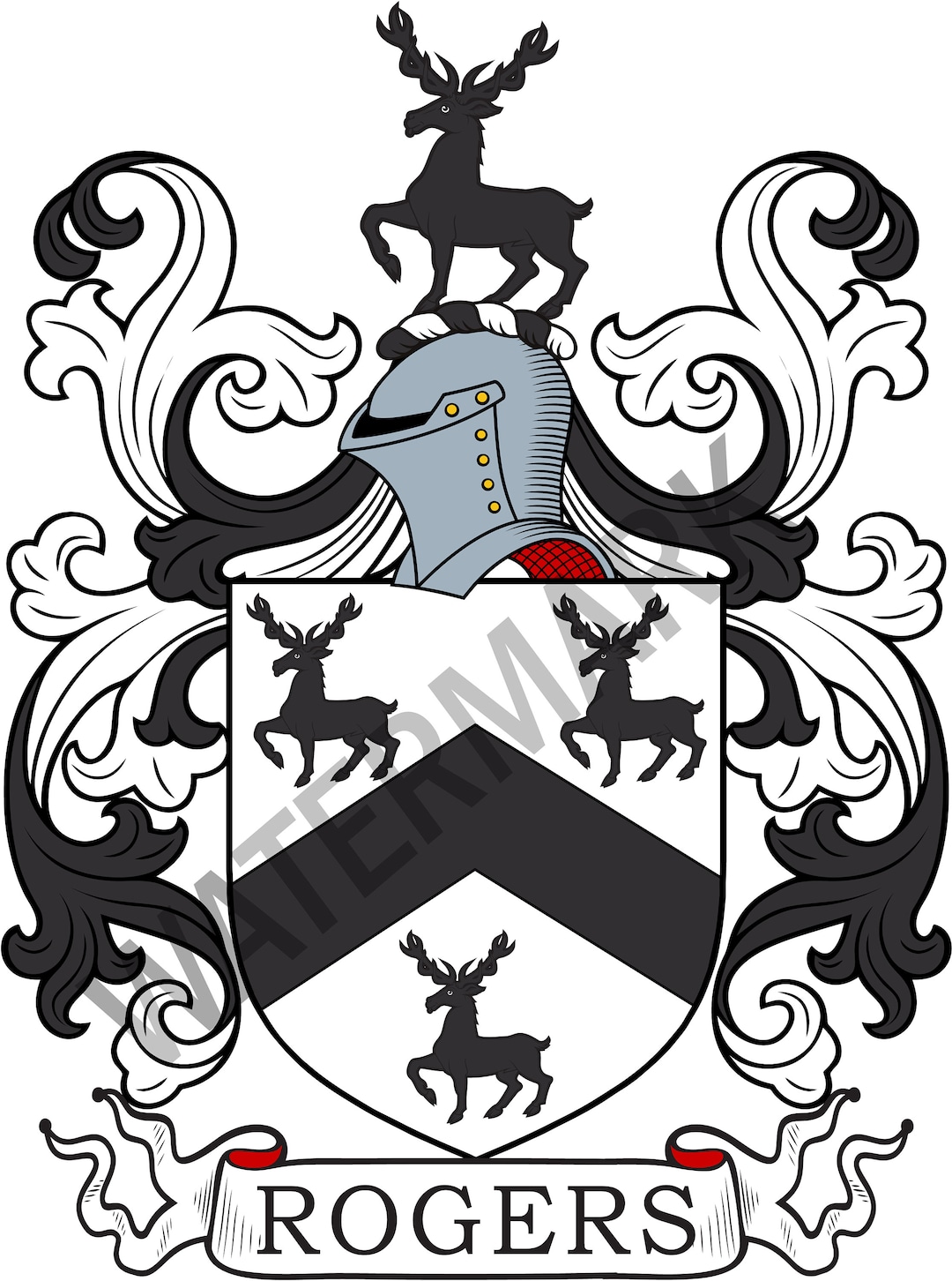 Rogers Family Crest - Digital Download - Rogers Coat of Arms JPG File ...