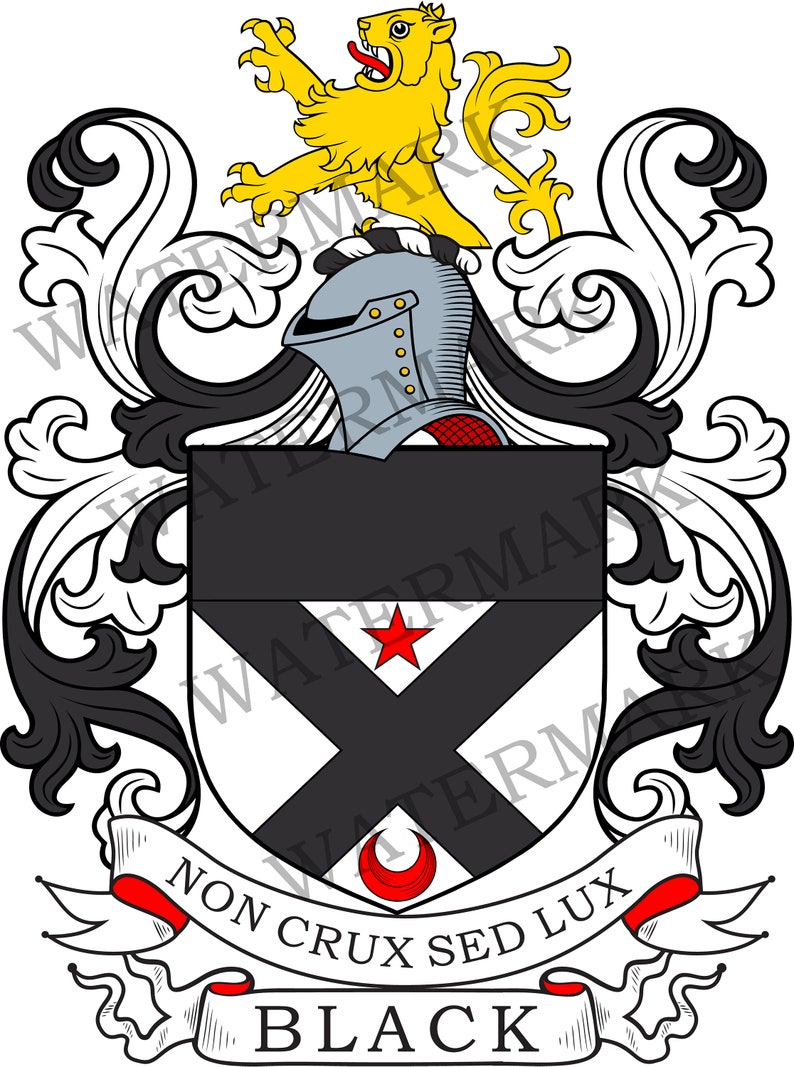 Black Family Crest (scotland) - Digital Download - Black Coat of Arms ...