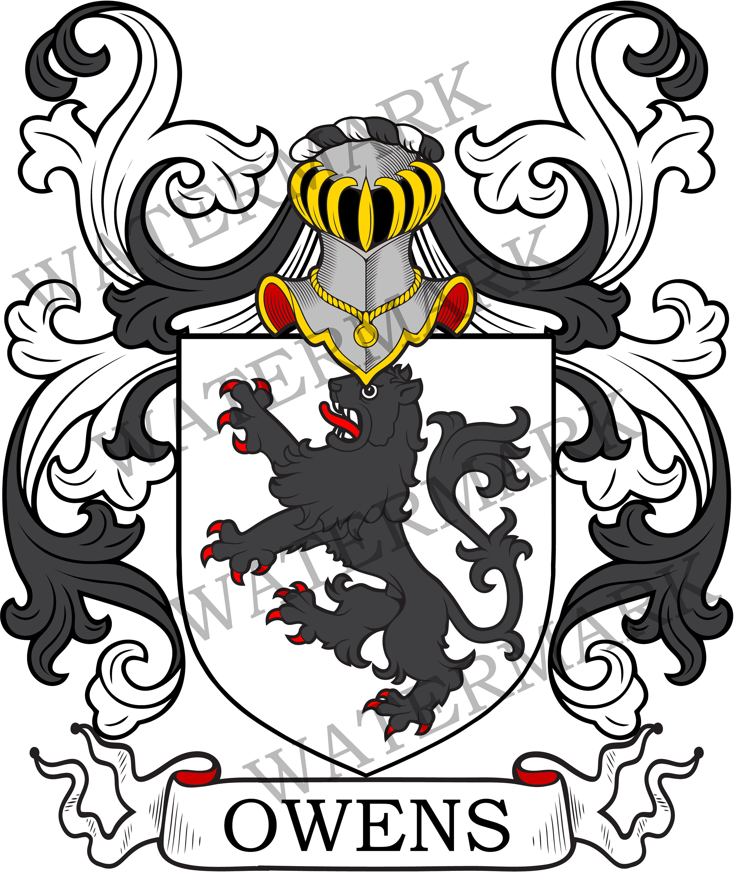 Owens Family Crest - Digital Download - Owens Coat of Arms JPG File ...