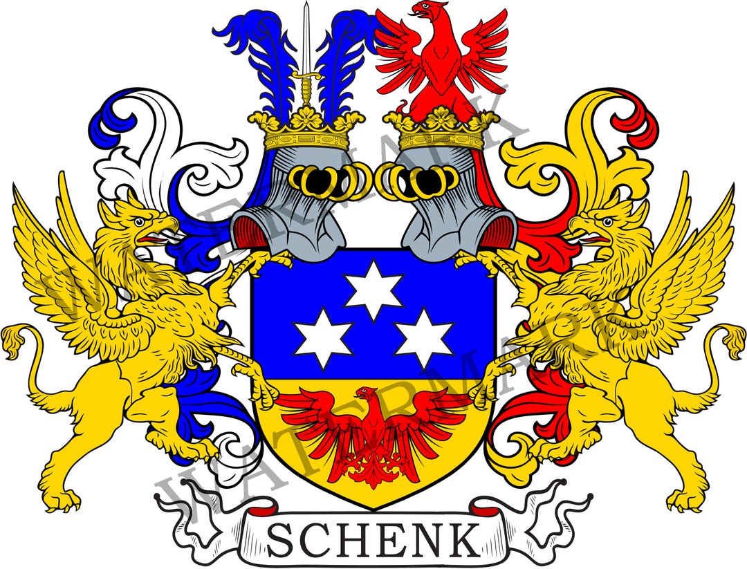 Schenk Family Crest - Digital Download - Schenk Coat of Arms JPG File ...