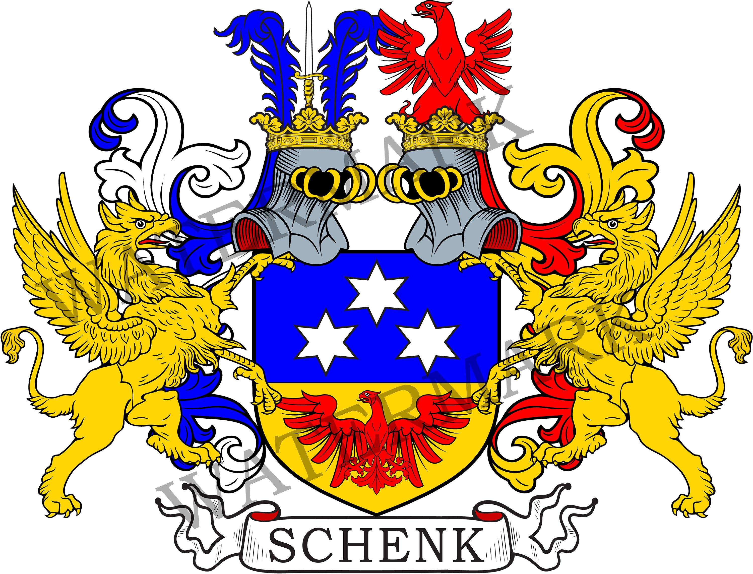 Schenk Family Crest - Digital Download - Schenk Coat of Arms JPG File ...