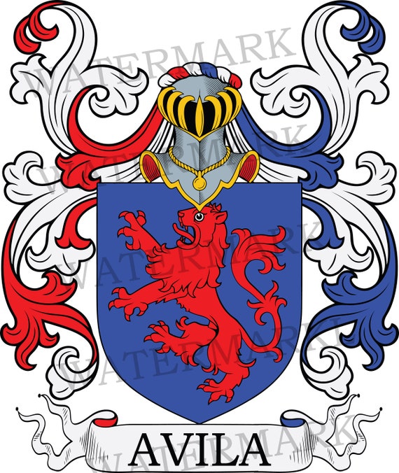 Avila Family Crest Digital Download Avila Coat of Arms JPG - Etsy