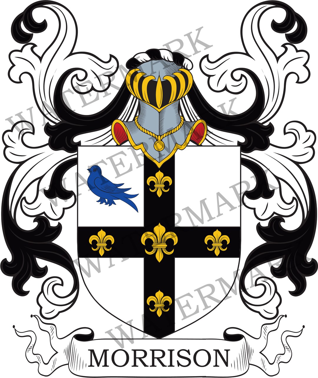 Morrison Family Crest (ireland) - Digital Download - Morrison Coat of ...