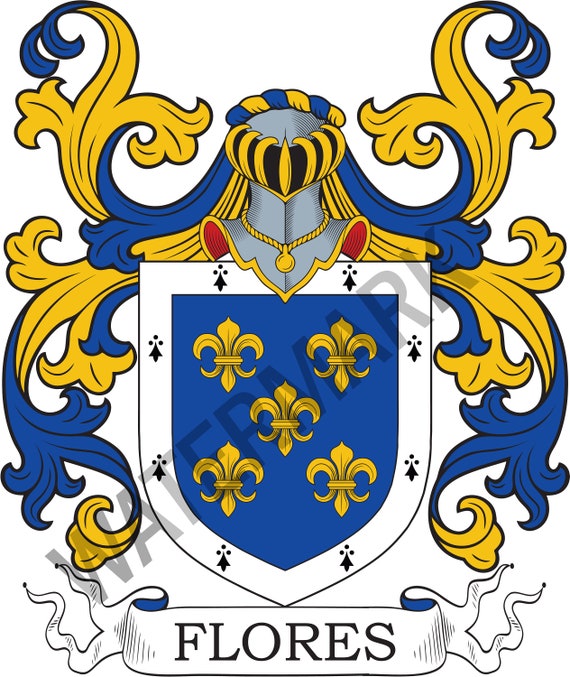 Flores Family Crest Digital Download Flores Coat of Arms | Etsy