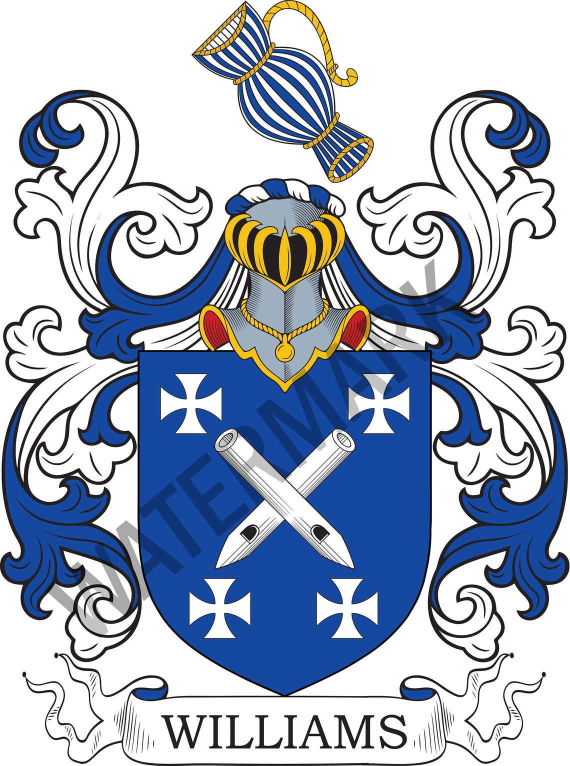 Williams Family Crest - Digital Download - Williams Coat of Arms JPG ...