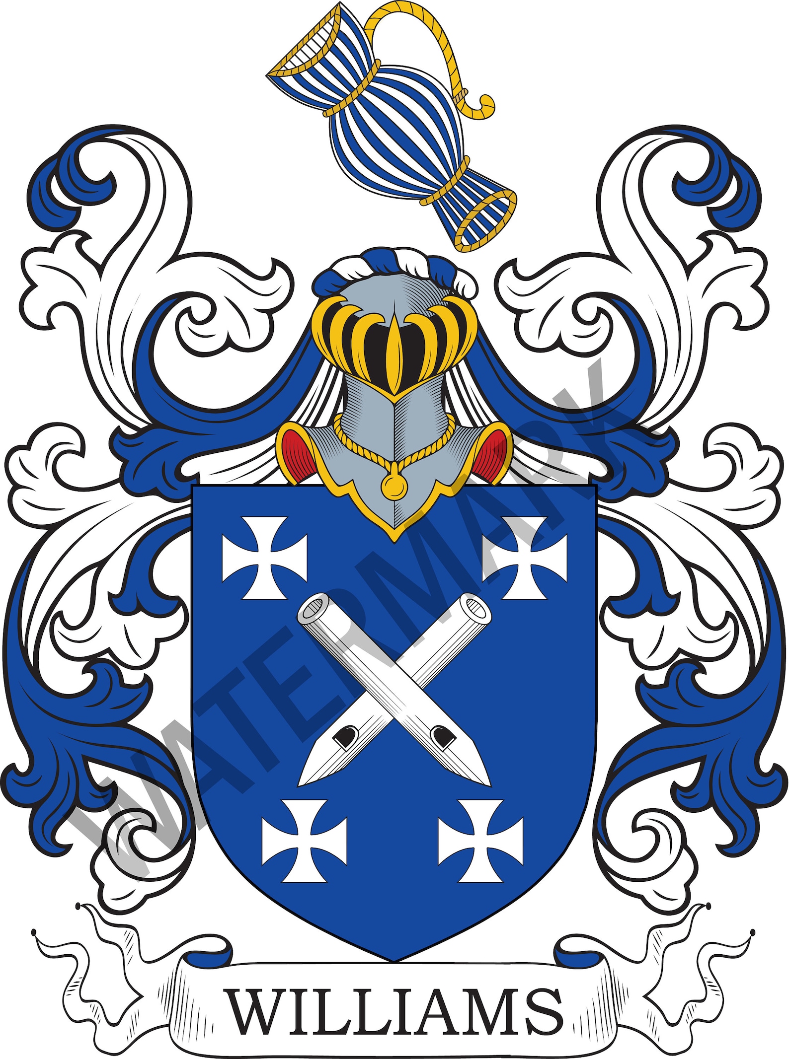 Williams Family Crest - Digital Download - Williams Coat of Arms JPG ...