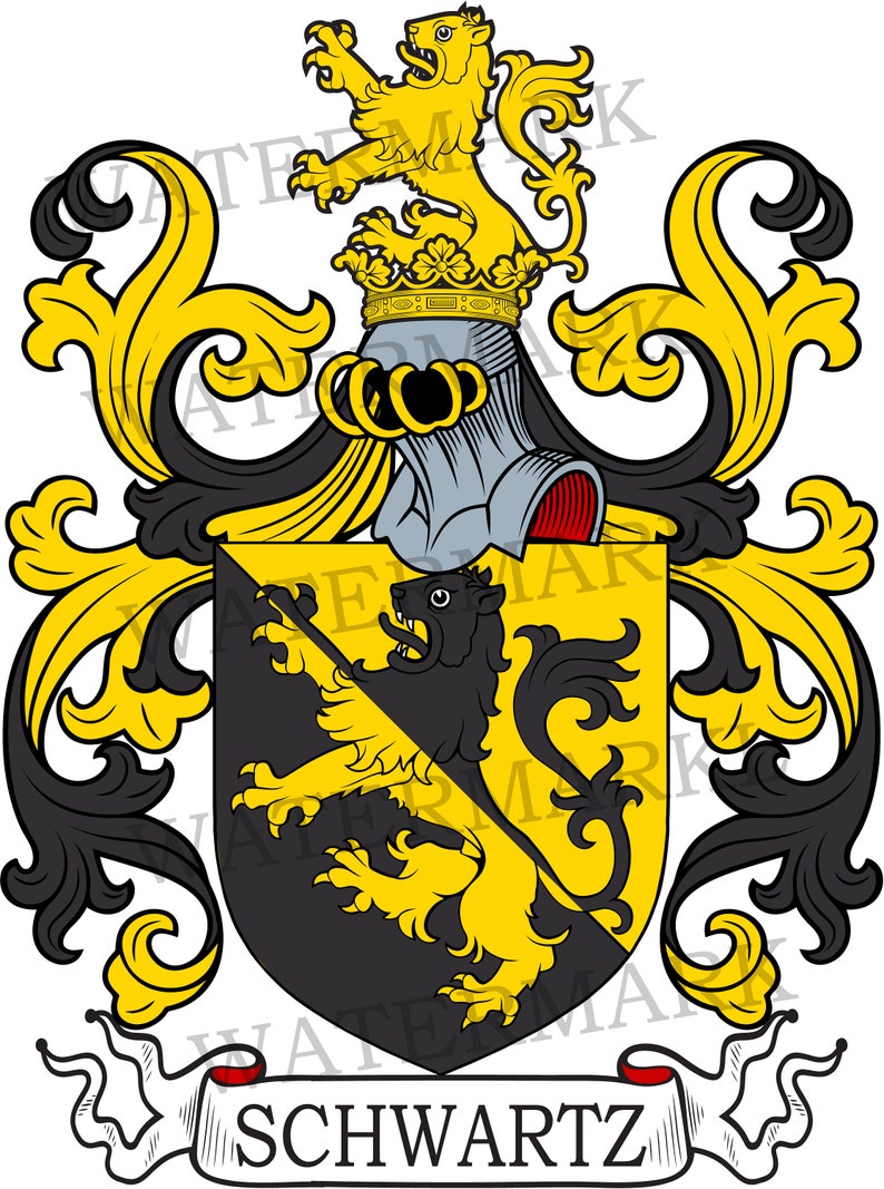 Schwartz Family Crest - Digital Download - Schwartz Coat of Arms JPG ...