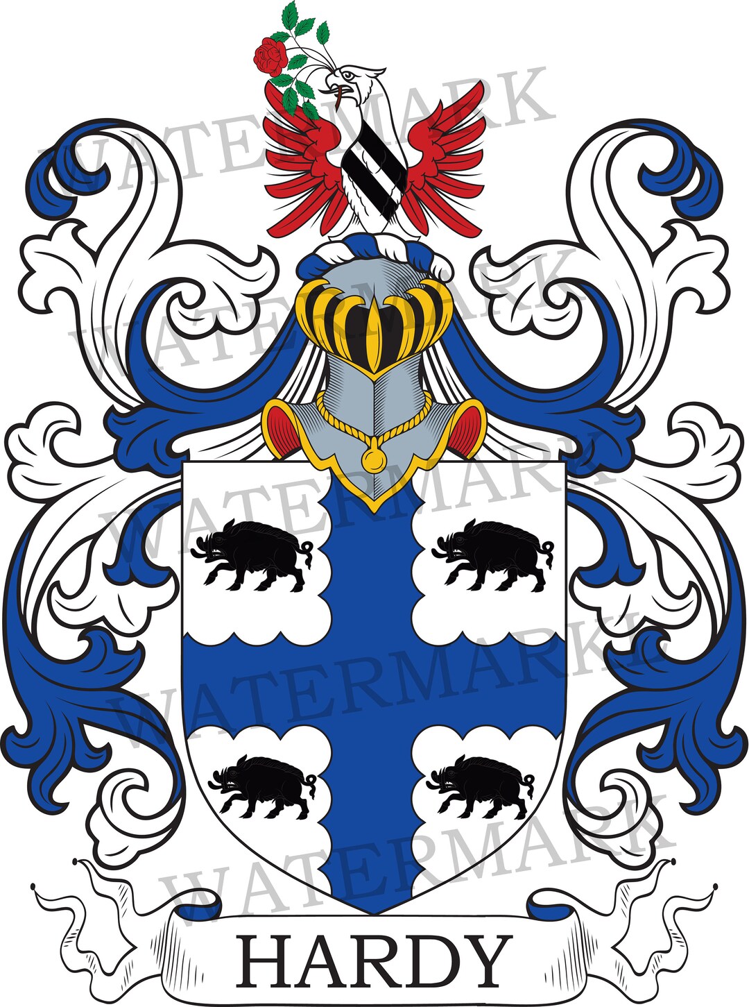 Hardy Family Crest - Digital Download - Hardy Coat of Arms JPG File ...