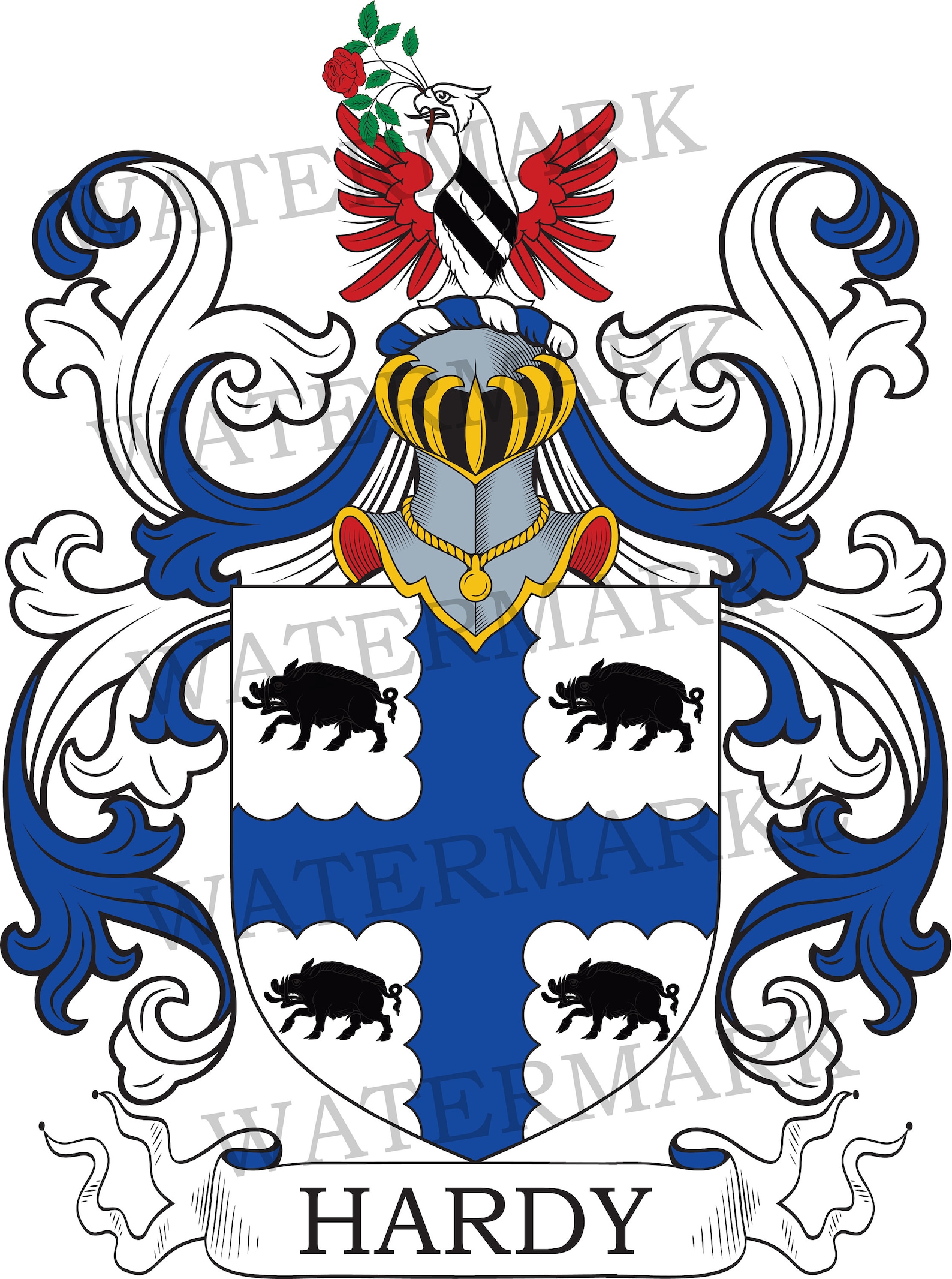Hardy Family Crest Digital Download Hardy Coat of Arms JPG File ...
