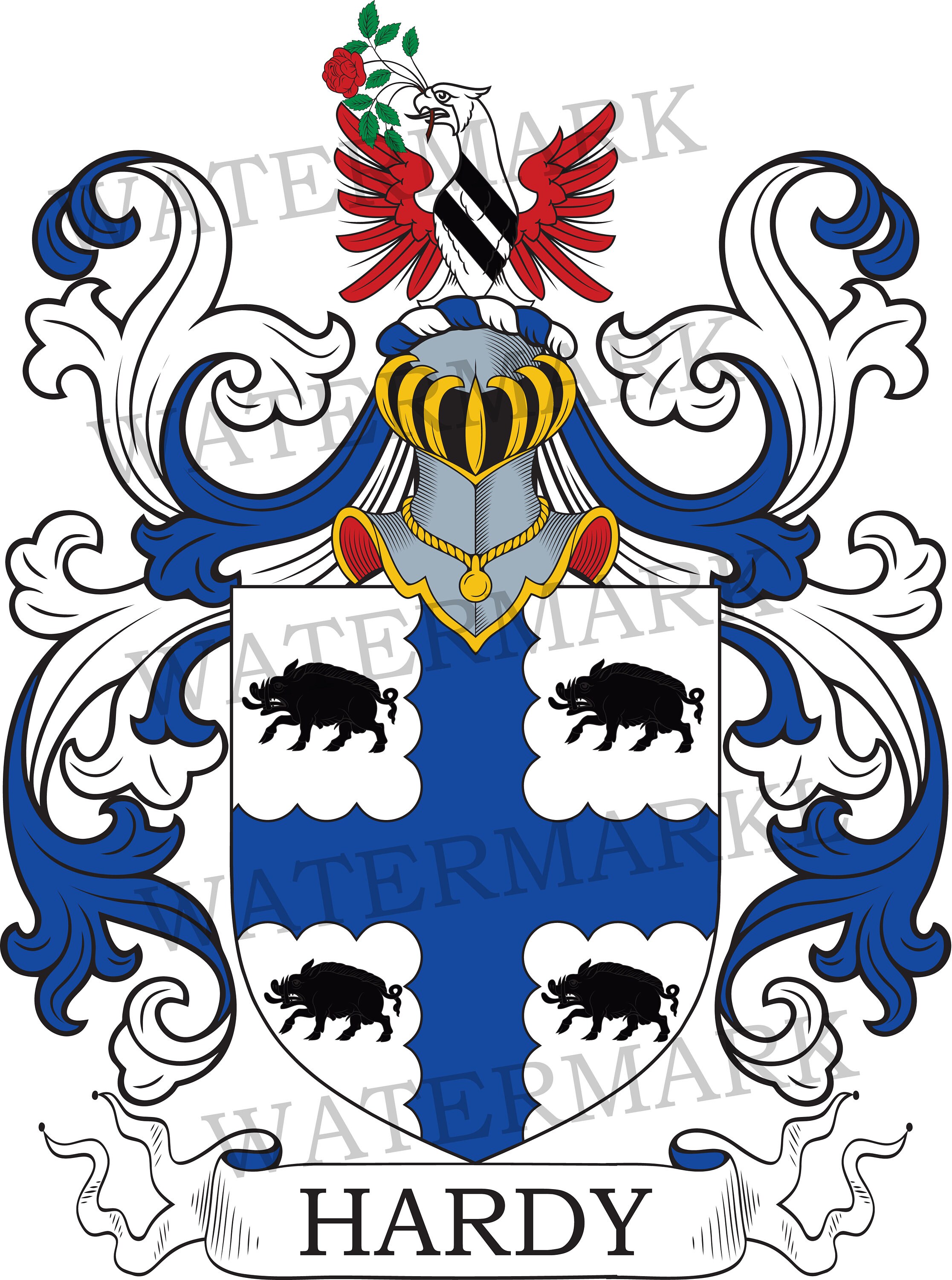 Hardy Family Crest Digital Download Hardy Coat of Arms JPG File ...