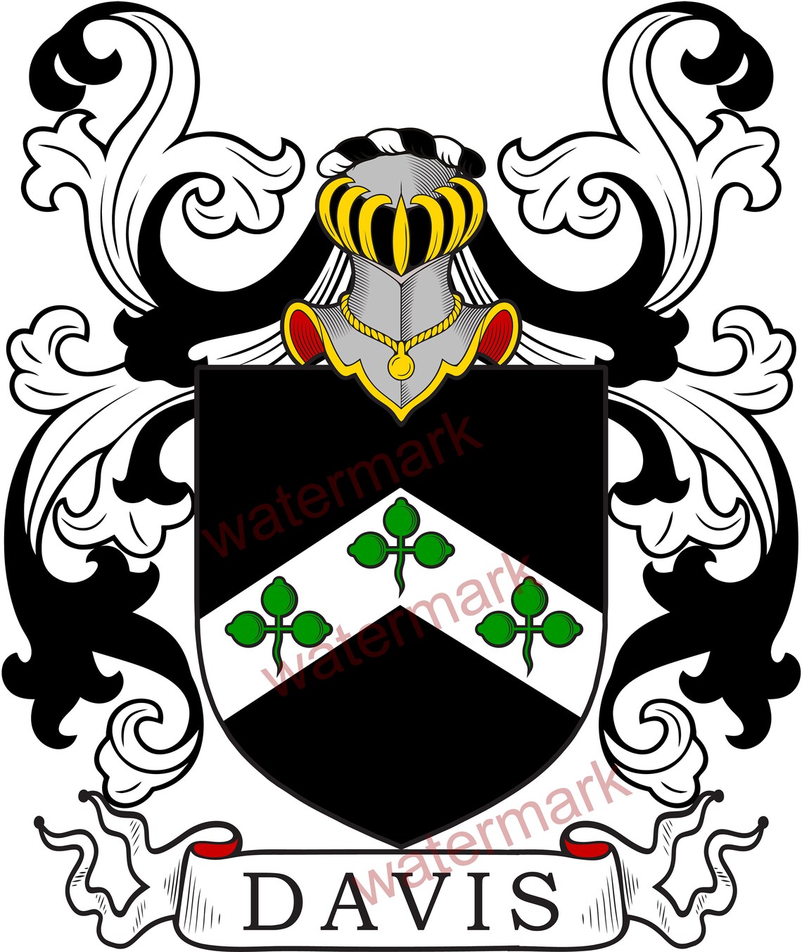 Davis Family Crest - Digital Download - Davis Coat of Arms JPG File ...