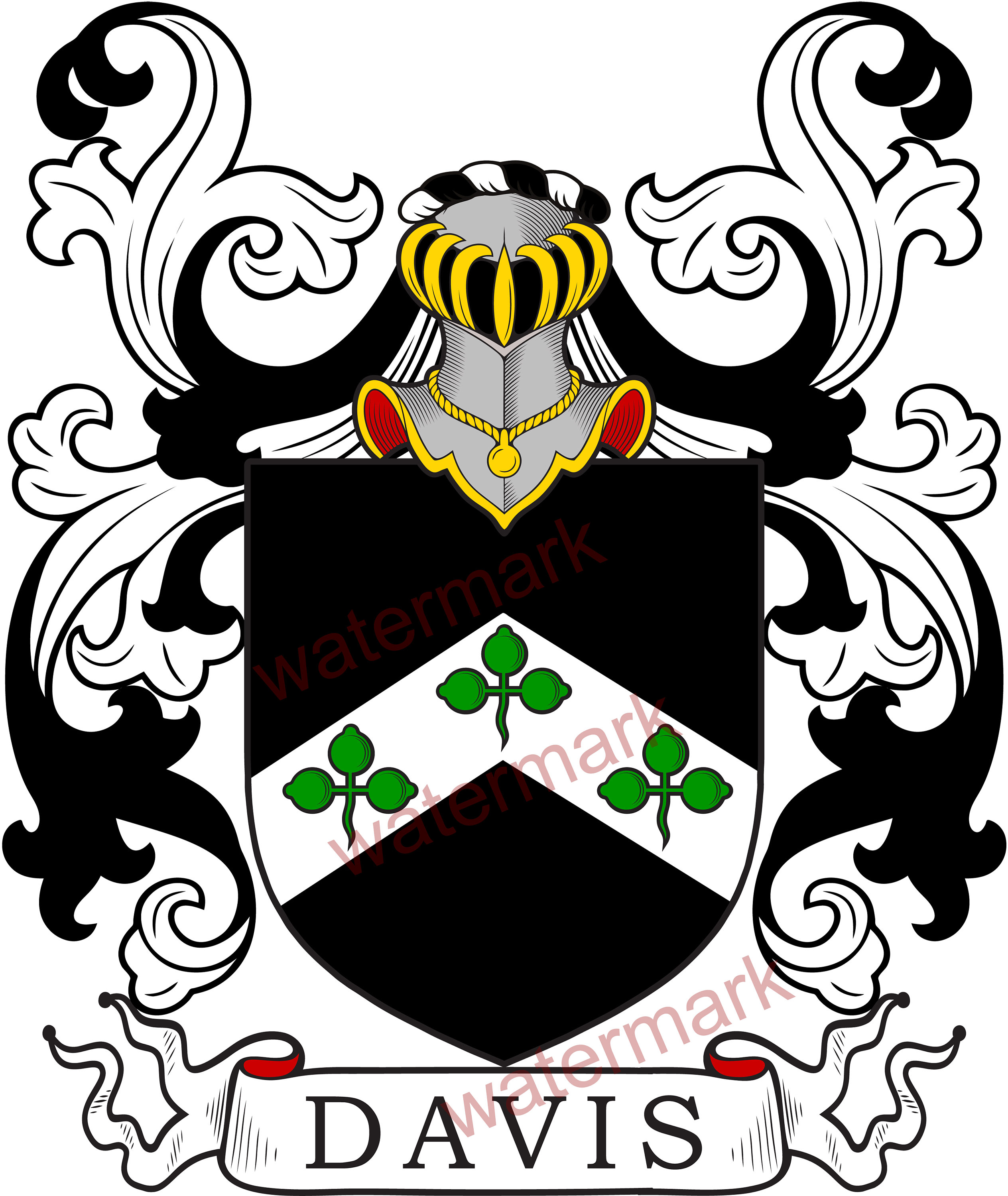 Davis Family Crest - Digital Download - Davis Coat of Arms JPG File ...