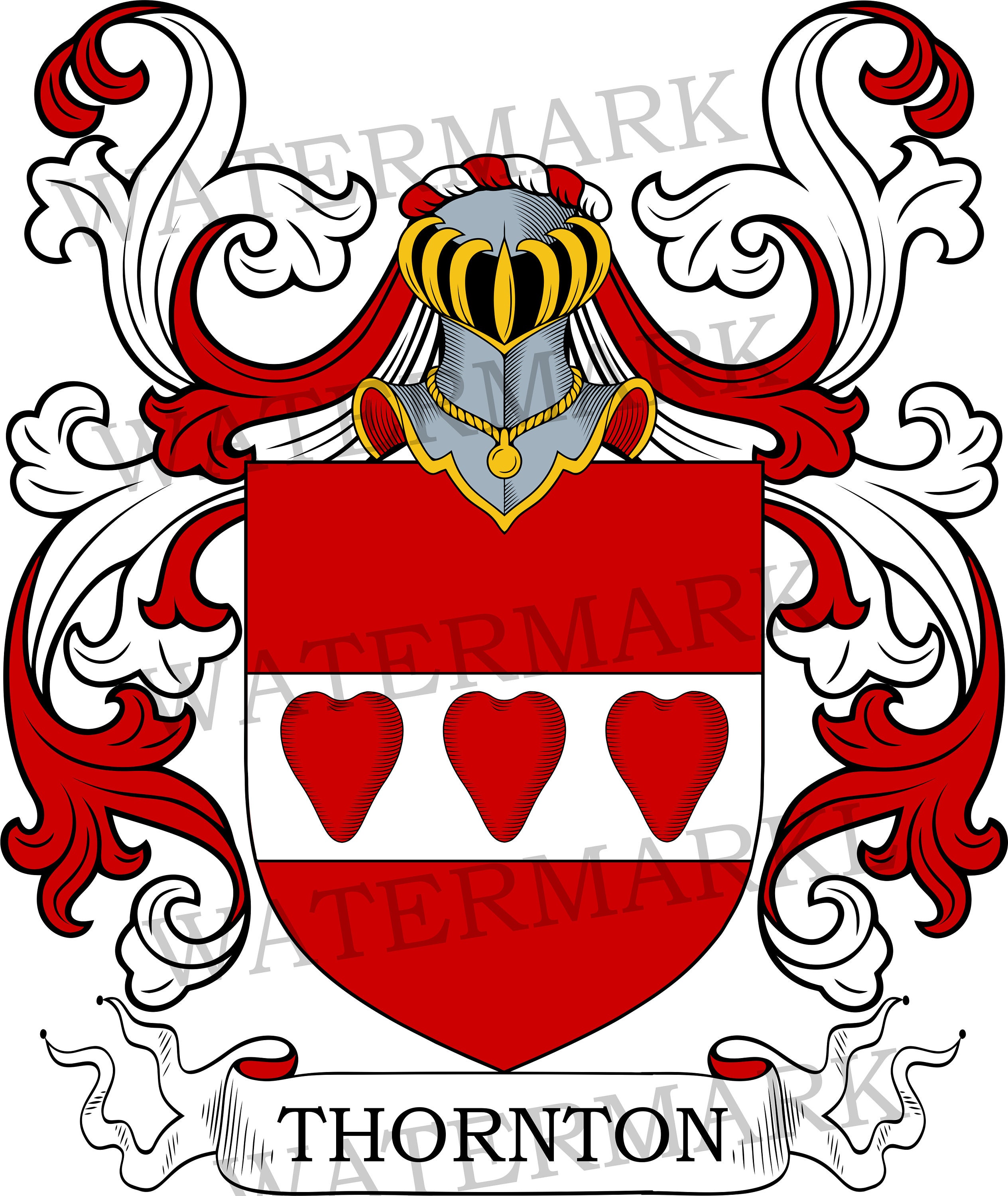 Thornton Family Crest (scotland) - Digital Download - Thornton Coat of ...
