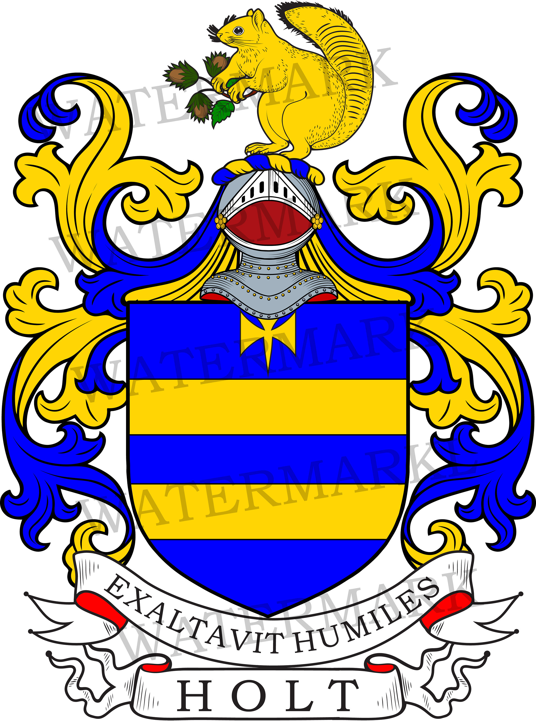 Holt Family Crest - Digital Download - Holt Coat of Arms JPG File ...