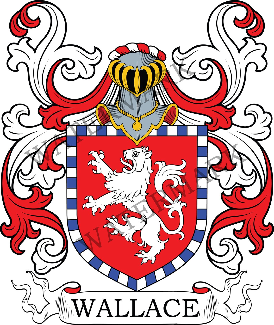Wallace Family Crest - Digital Download - Wallace Coat of Arms JPG File ...