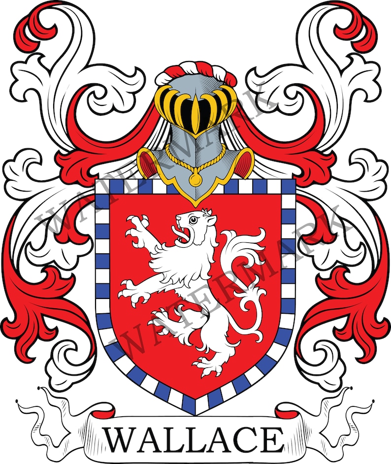 Wallace Family Crest - Digital Download - Wallace Coat of Arms JPG File ...