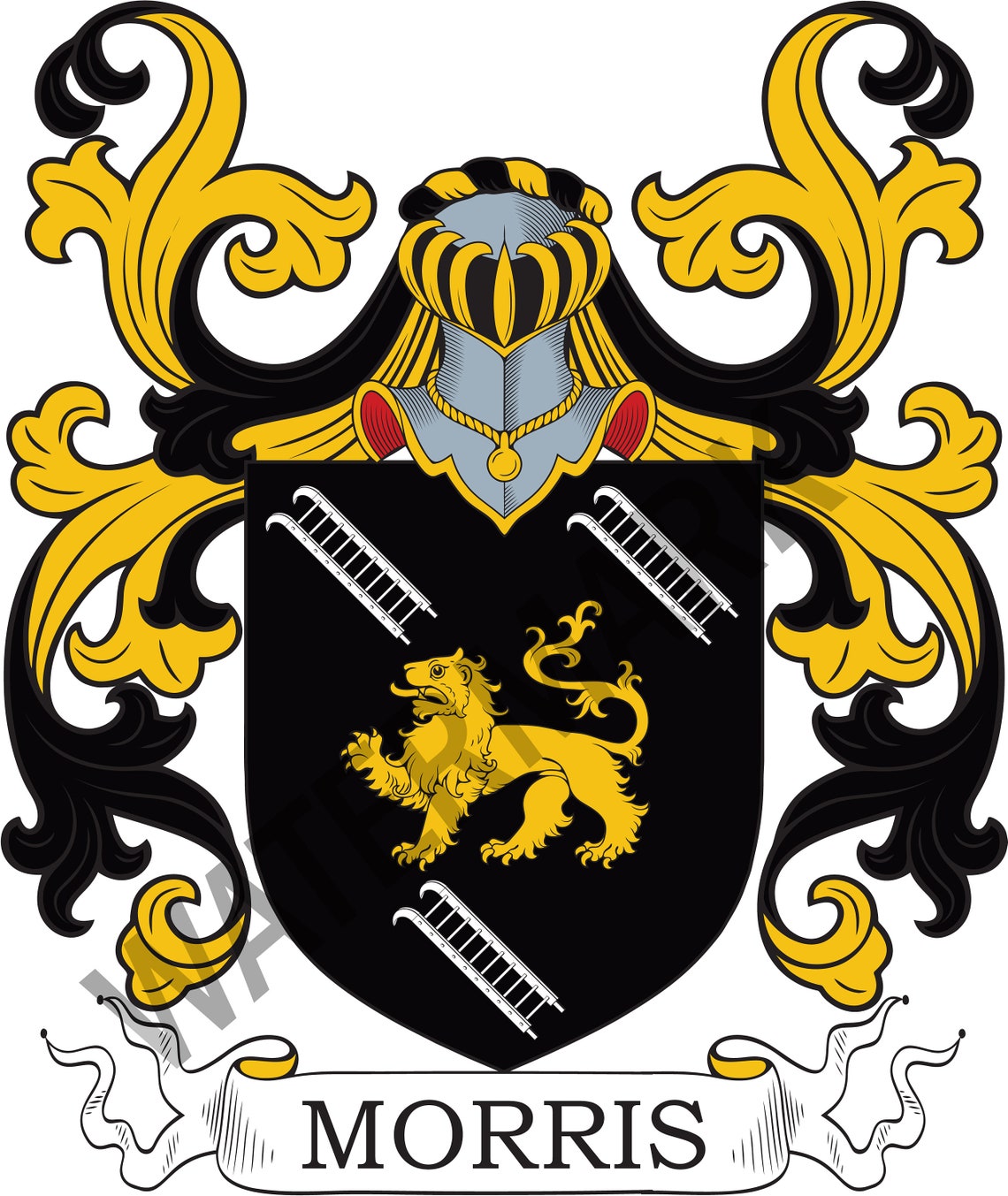 Morris Family Crest Digital Download Morris Coat of Arms JPG File ...