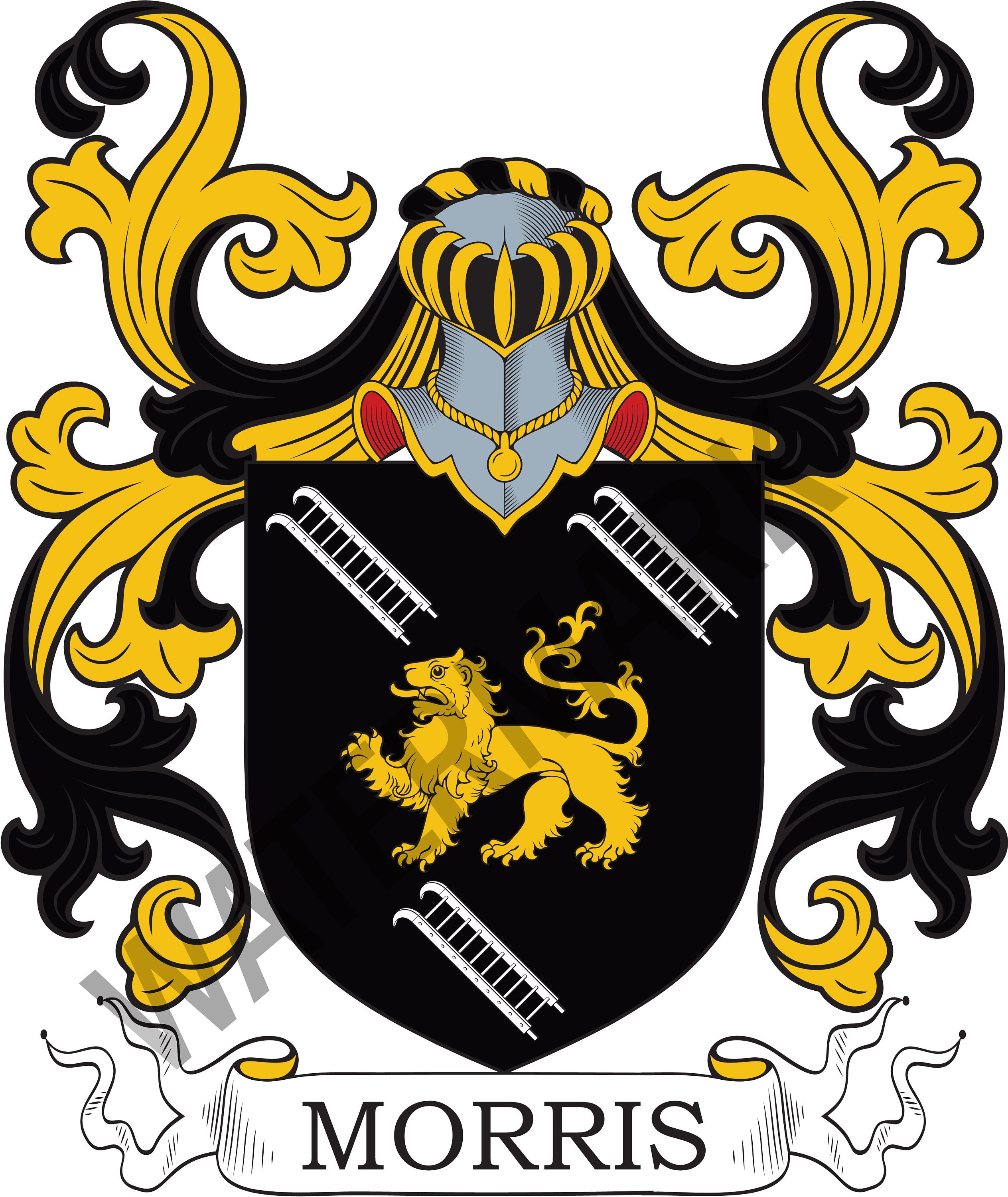Morris Family Crest - Digital Download - Morris Coat of Arms JPG File - Heraldry, Genealogy ...