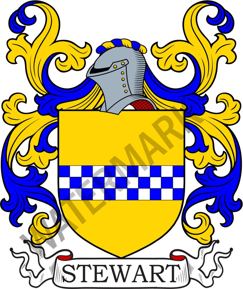 Stewart Family Crest Digital Download Stewart Coat of Arms JPG File ...