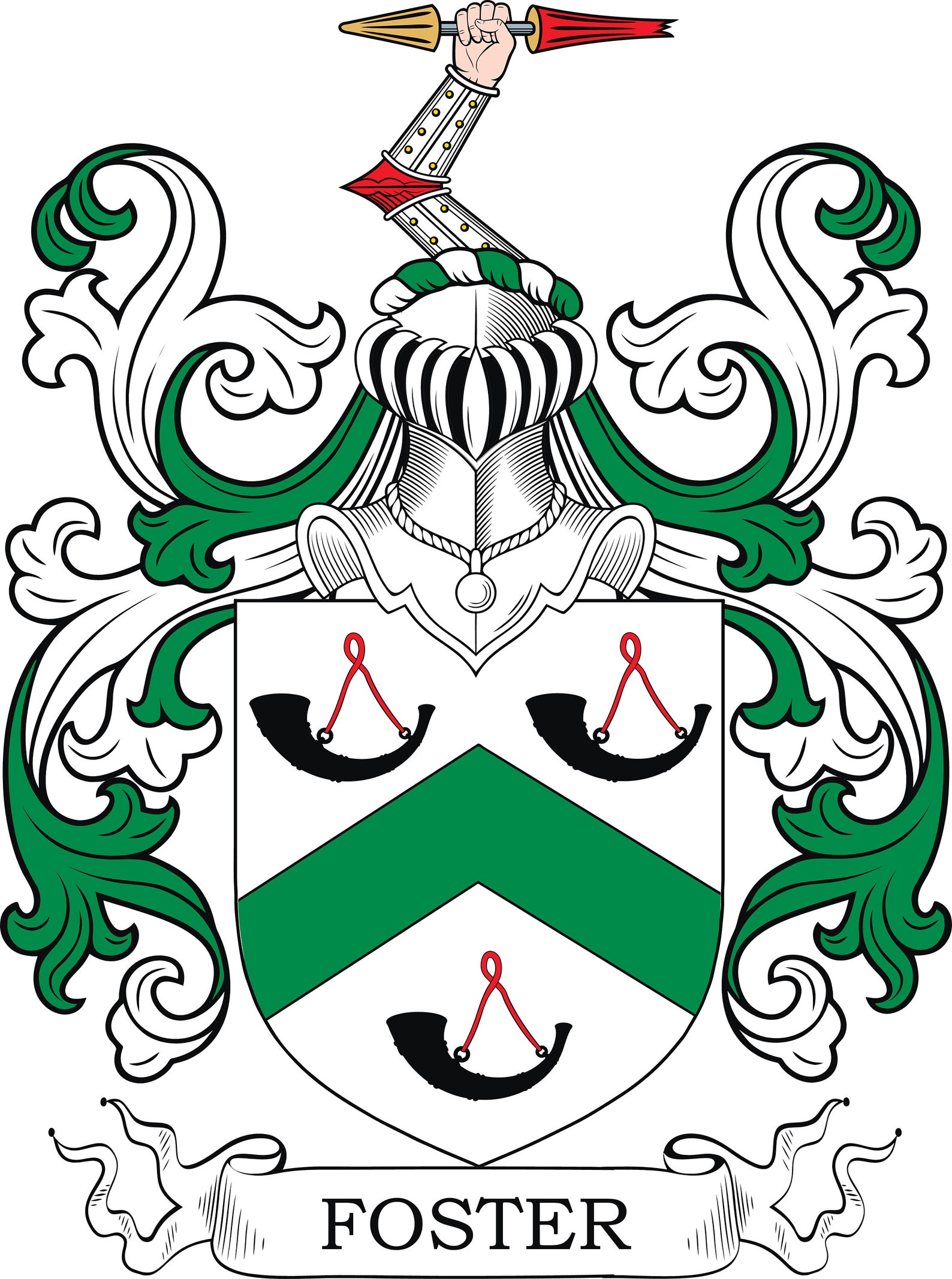 Foster Family Crest - Digital Download - Foster Coat of Arms JPG File ...