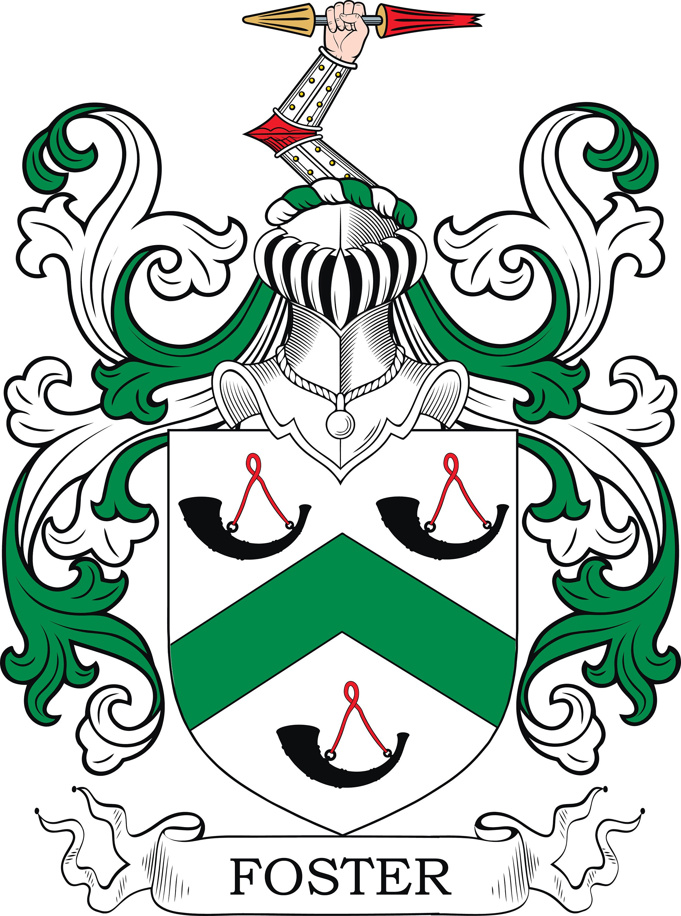 Foster Family Crest - Digital Download - Foster Coat of Arms JPG File ...