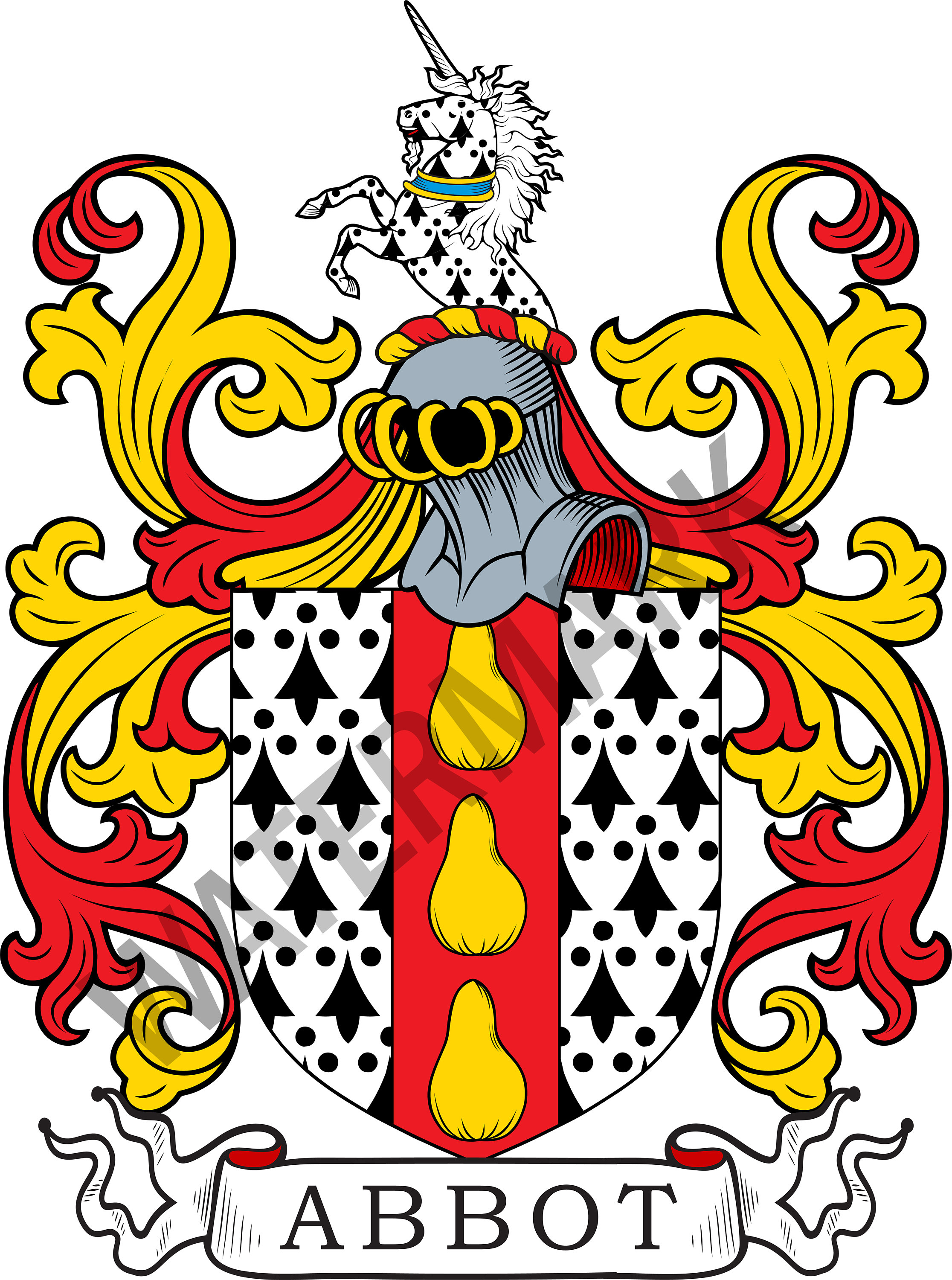 Abbot Family Crest - Digital Download - Abbot Coat of Arms JPG File ...