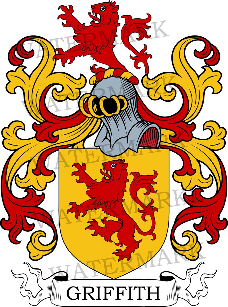 Griffith Family Crest - Digital Download - Griffith Coat of Arms JPG ...