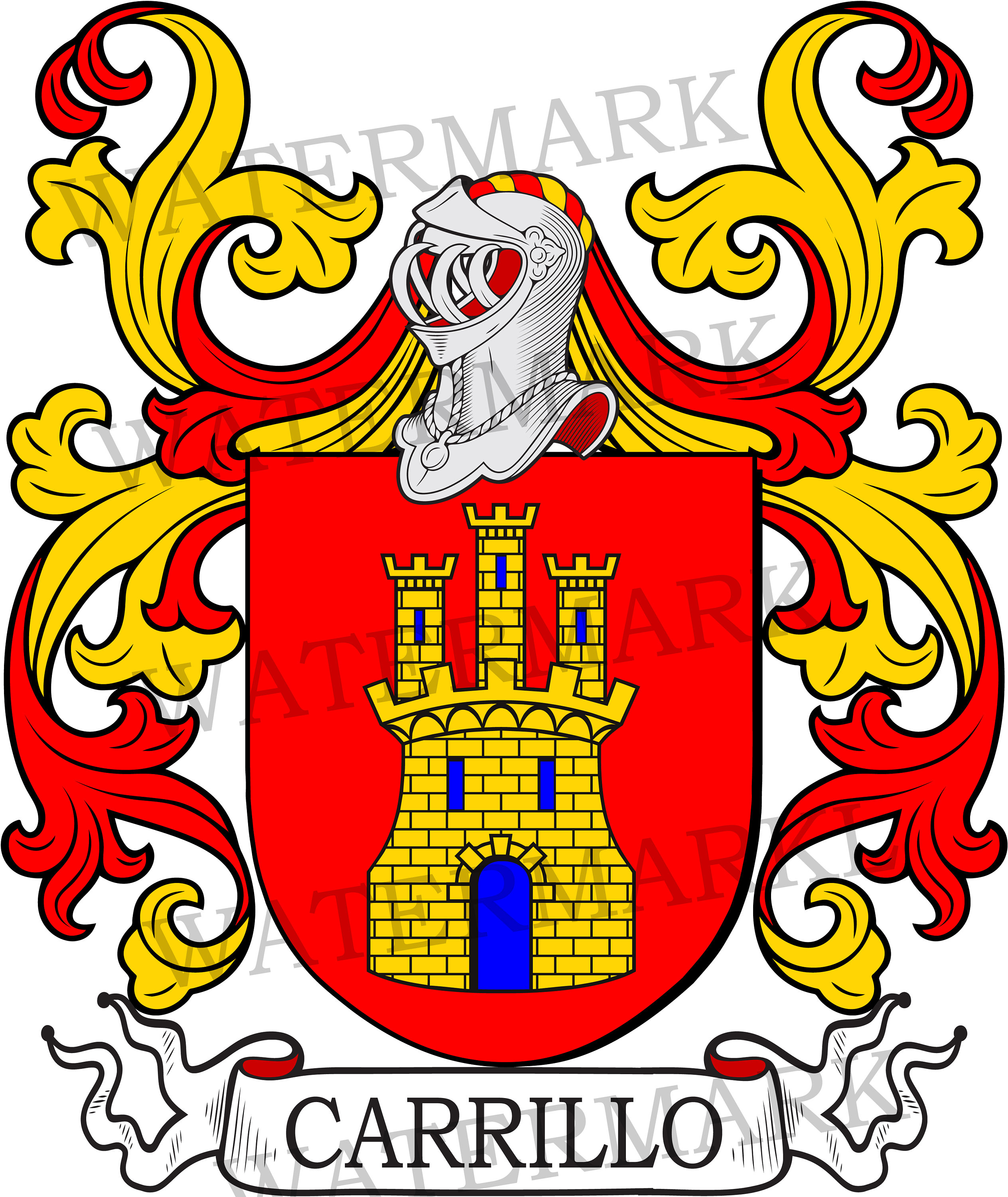 Carrillo Family Crest - Digital Download - Carrillo Coat of Arms JPG ...