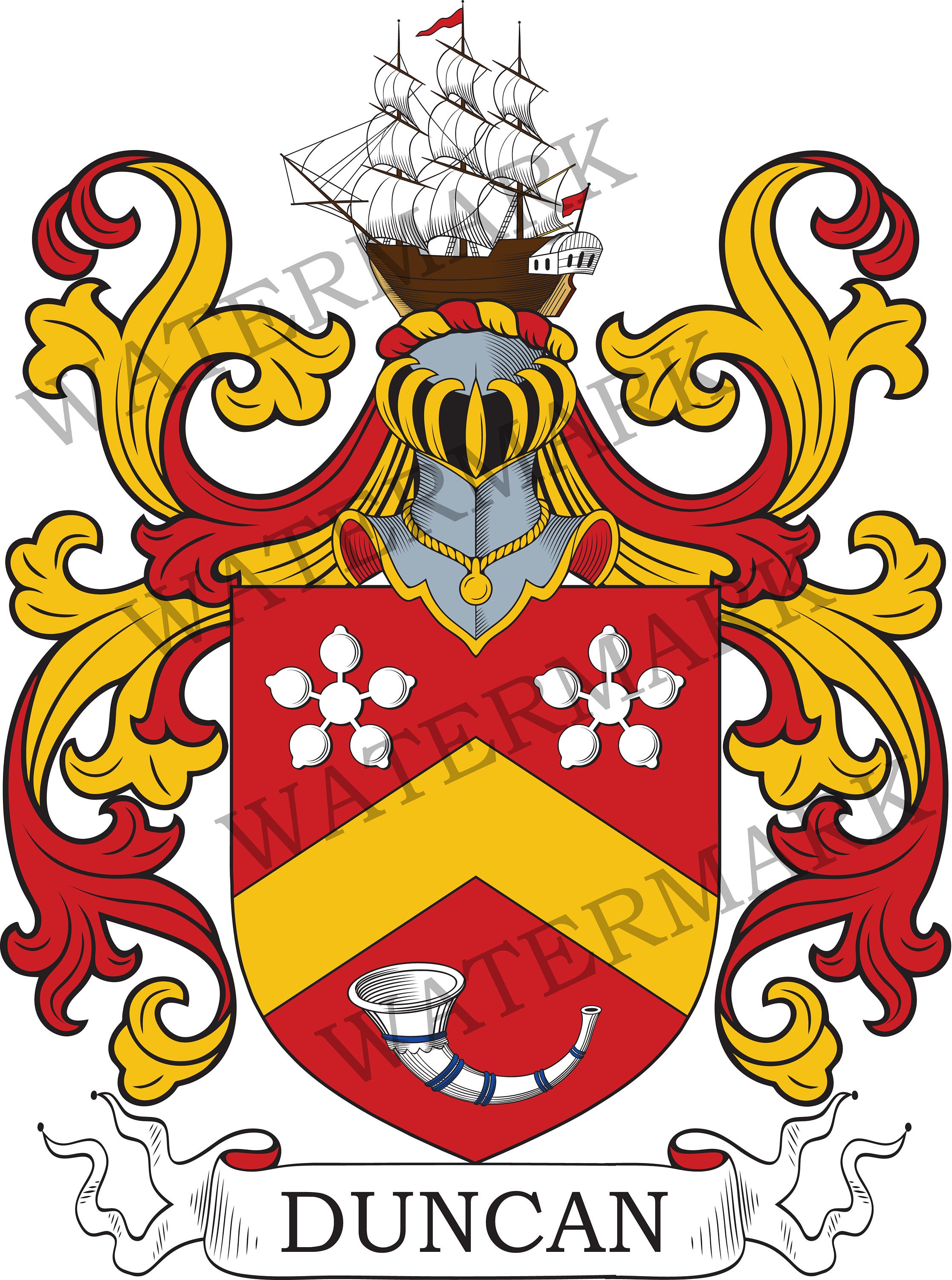 Duncan Family Crest - Digital Download - Duncan Coat of Arms JPG File ...