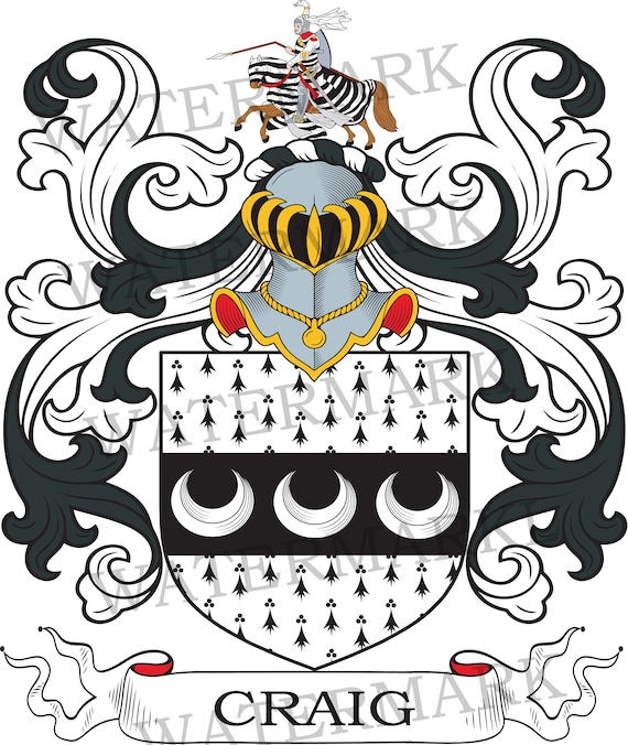 Craig Family Crest Digital Download Craig Coat of Arms JPG - Etsy