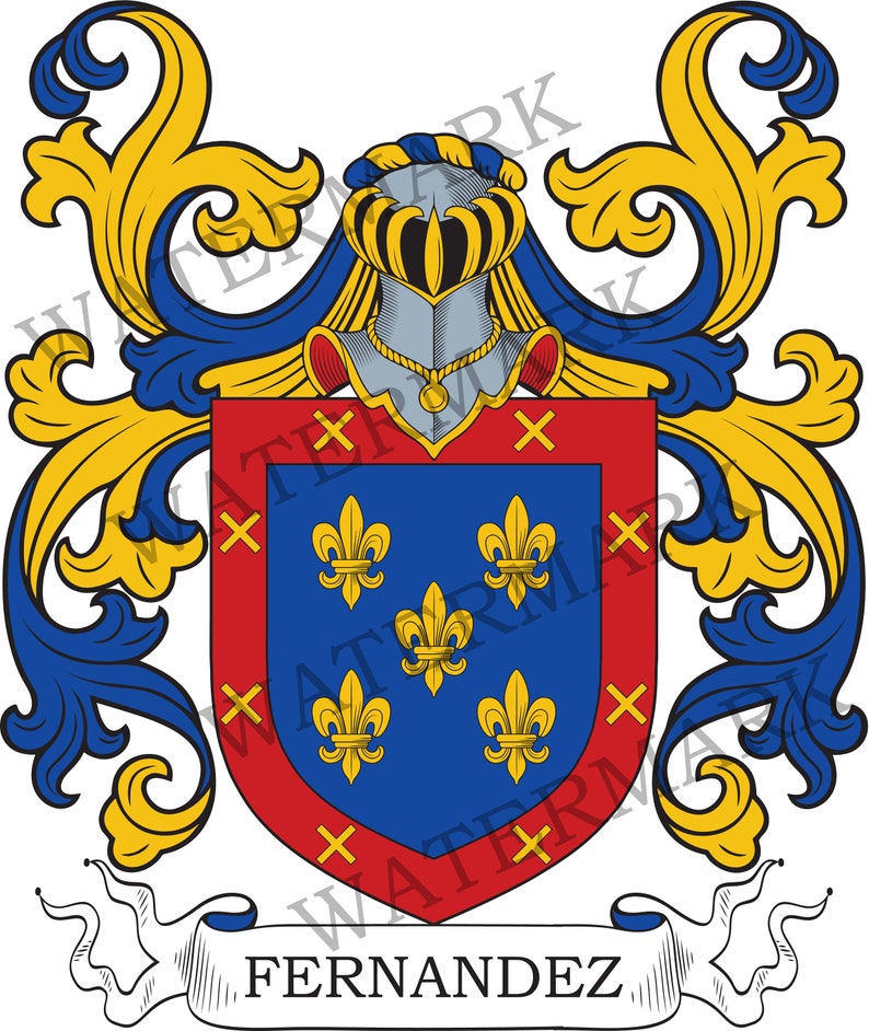 Fernandez Family Crest - Digital Download - Fernandez Coat of Arms JPG ...