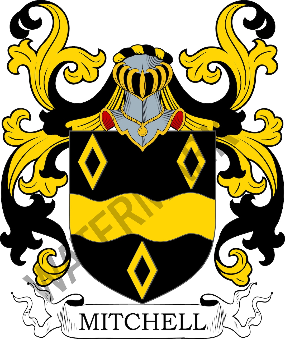 Mitchell Family Crest - Digital Download - Mitchell Coat of Arms JPG ...