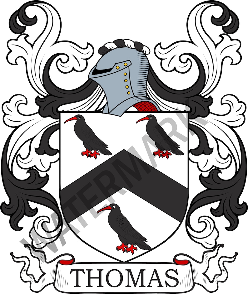 Thomas Family Crest - Digital Download - Thomas Coat of Arms JPG File ...