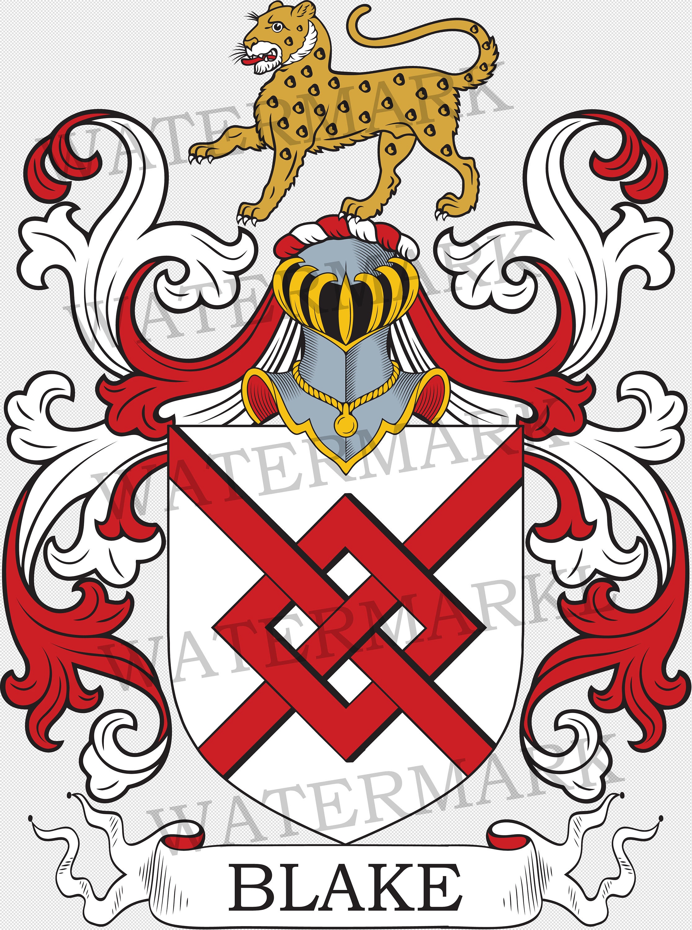Blake Family Crest (ireland) - Digital Download - Blake Coat of Arms ...